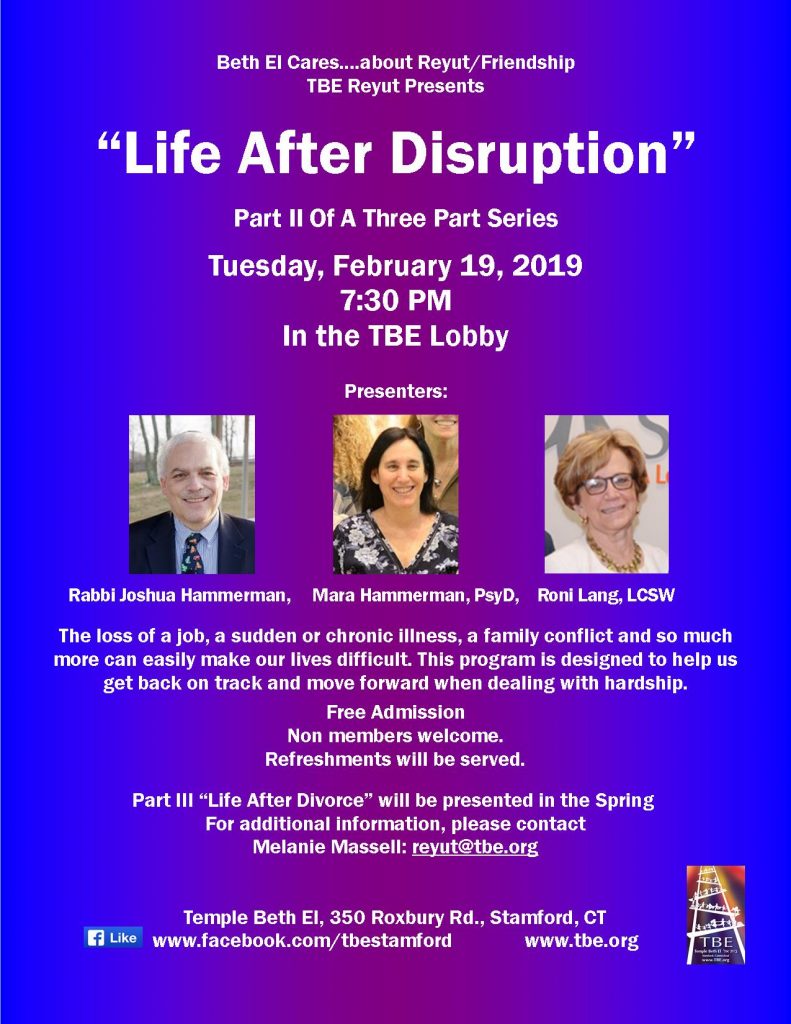Life After Disruption - Temple Beth El