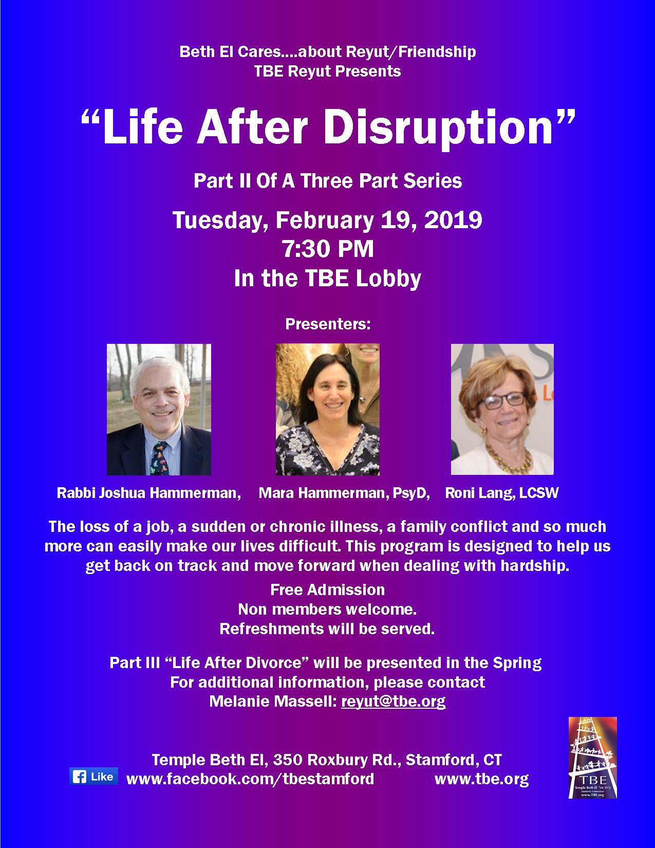 Life After Disruption - Temple Beth El