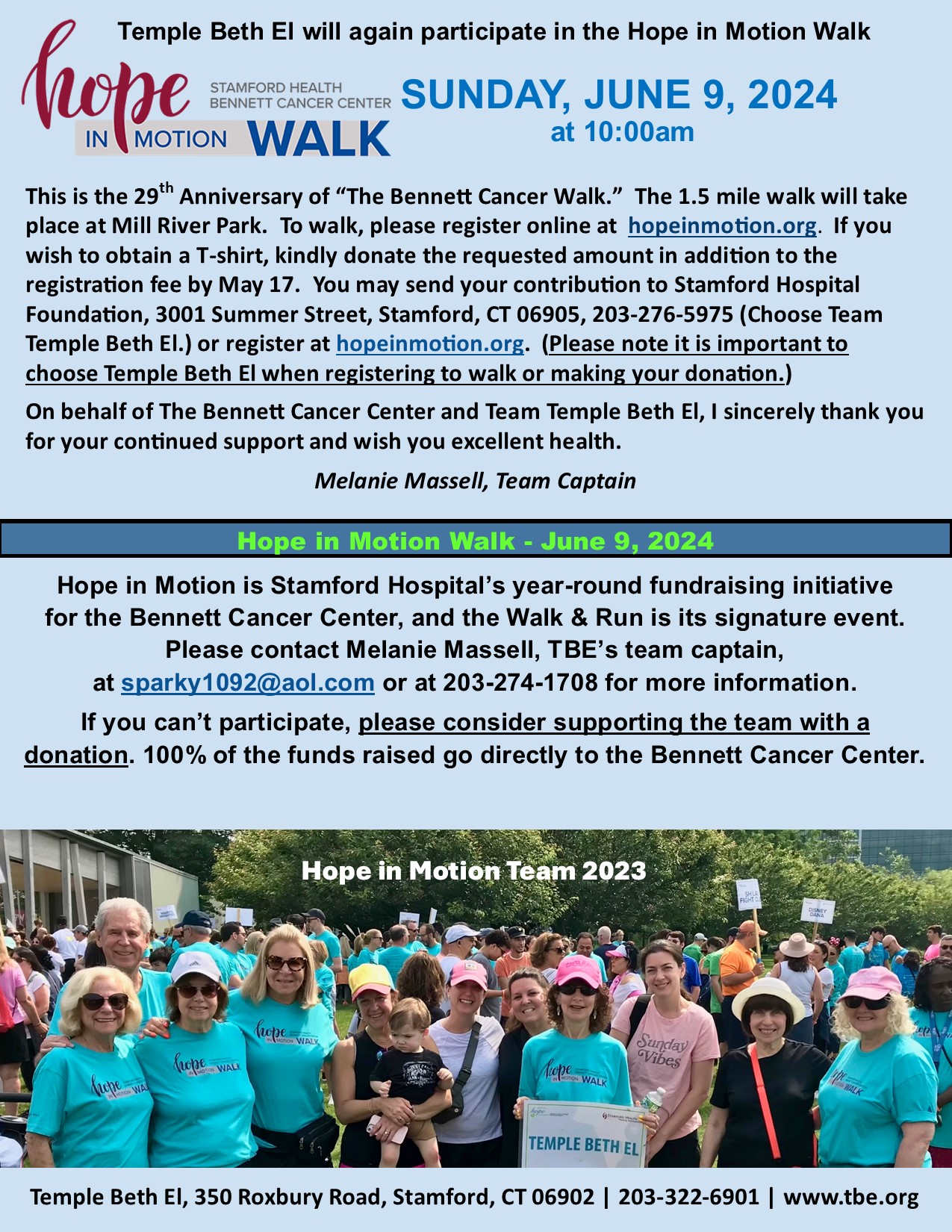 Hope in Motion 2024 - Temple Beth El